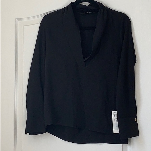 Zara | Tops | Zara Black Basic Blouse Small | Poshmark